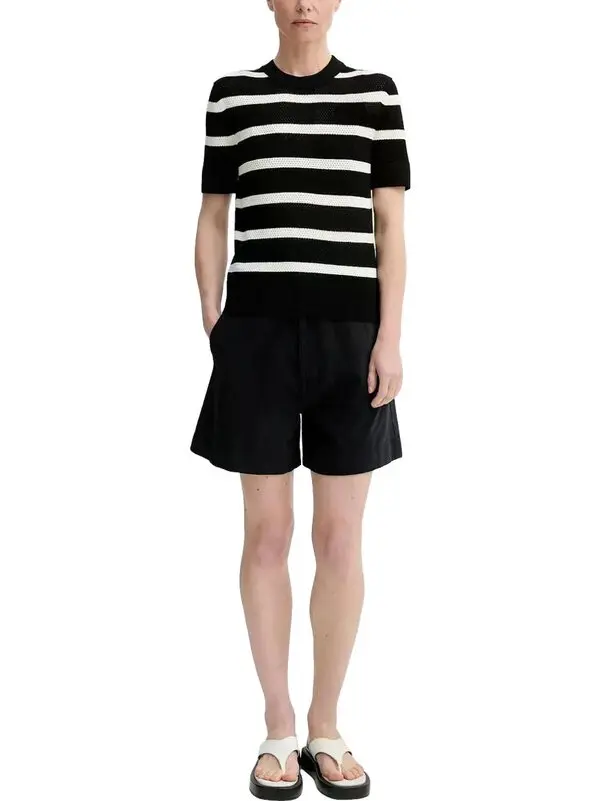 Filippa K Striped Short Sleeve T-shirt - Black