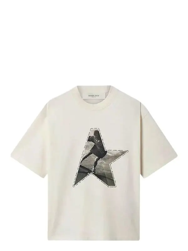GOLDEN GOOSE Star Print Cotton T-shirt - Neutrals