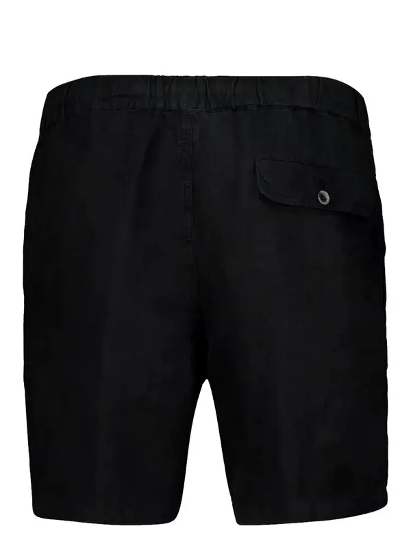 120% Lino Linen Drawstring Waist Shorts - Black