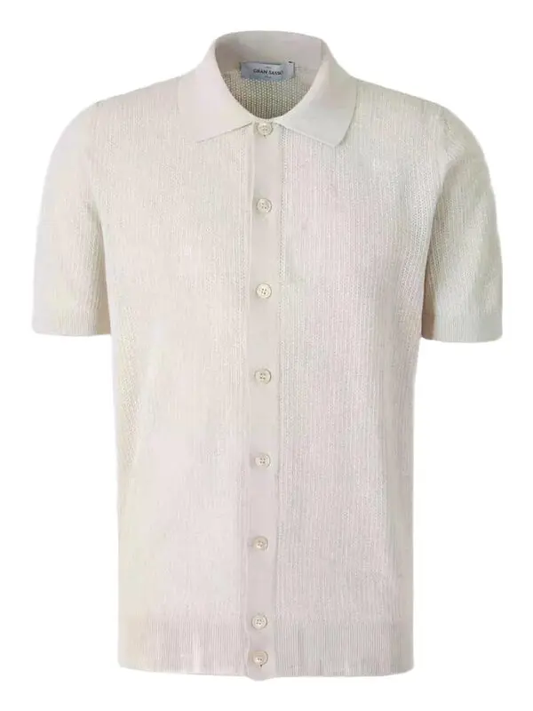 GRAN SASSO Short-sleeve Knitted Buttoned Shirt - Neutrals