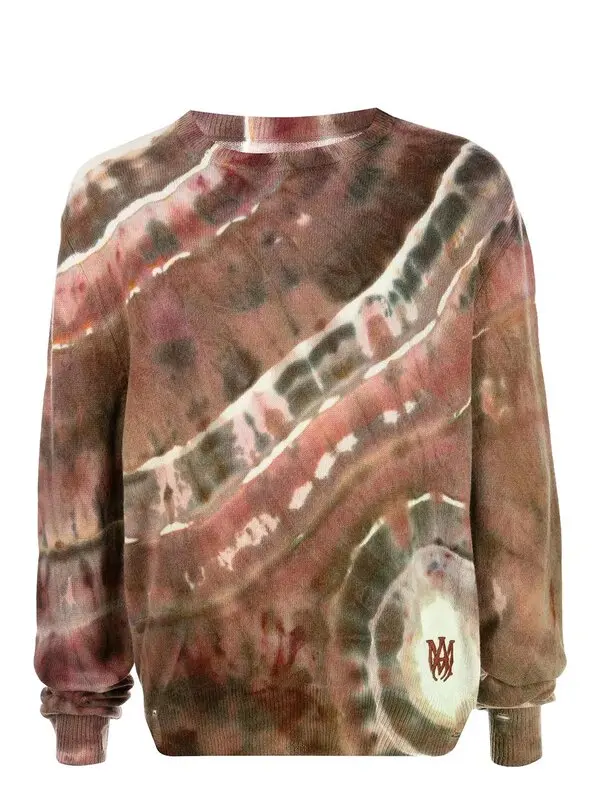 Amiri Tie-dye Cashmere Blend Sweater - Red