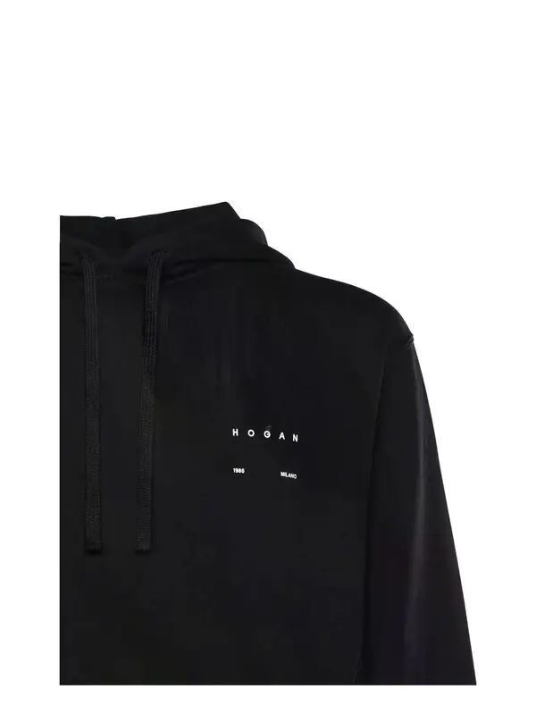 Hogan Logo-print Hoodie - Black