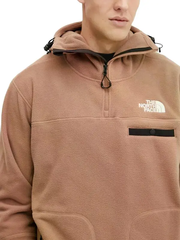 The North Face Hooded Quarter Zip Sweatshirt - Brown