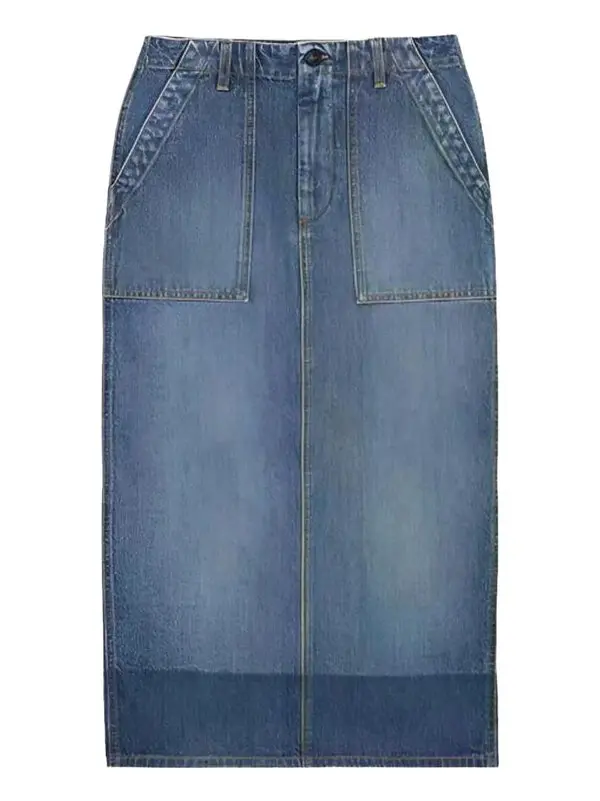 FORTELA Denim Midi Skirt - Blue