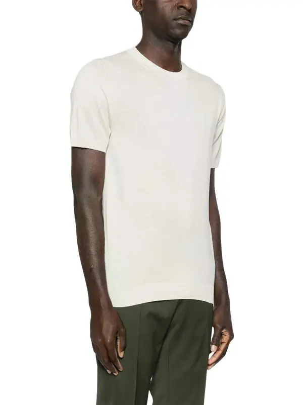 LARDINI Crew-neck Short-sleeved T-shirt - Neutrals