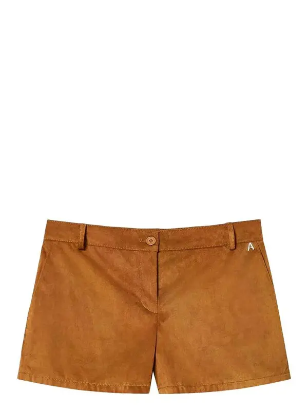 TWINSET Suede Shorts With Pockets - Brown