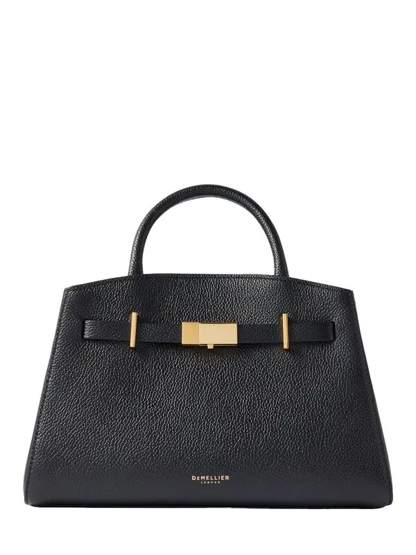 DEMELLIER The Hudson Small Textured-leather Tote - Black
