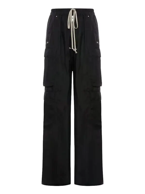 Rick Owens Cargo Pockets Drawstring Trousers - Black
