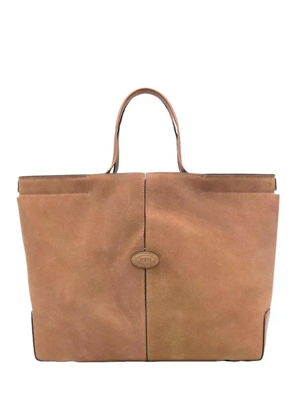 TOD'S Medium Di Bag Folio Panelled Tote Bag - Brown