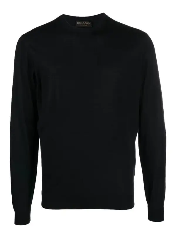 DELL'OGLIO Merino Wool Crew Neck Jumper - Blue