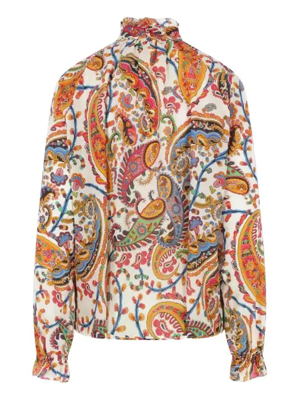 Etro Paisley Ruffle Blouse - Neutrals