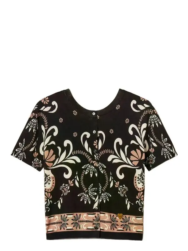 TWINSET Foulard-print Cardigan - Black