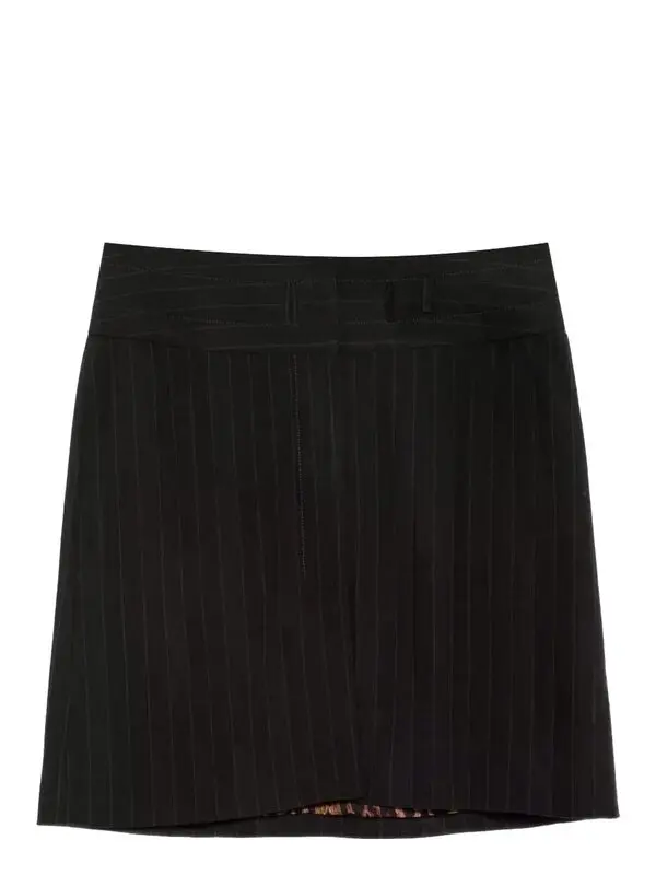 Dolce & Gabbana Pinstripe Wool Mini Skirt - Brown