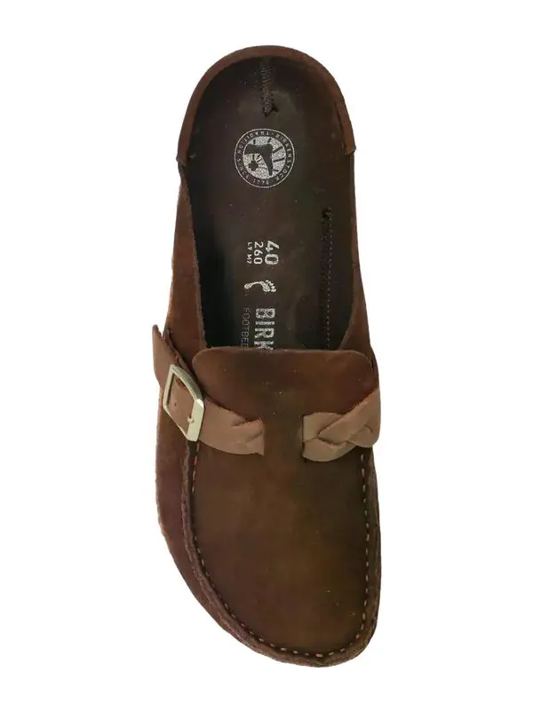 BIRKENSTOCK Buckley Flat Mules With Buckle Fastening - Brown