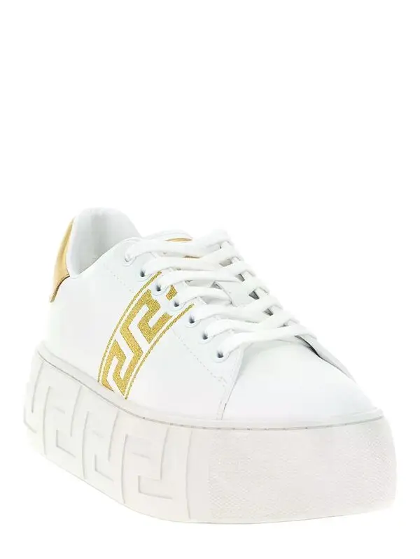 Versace La Greca Platform Sneakers - White