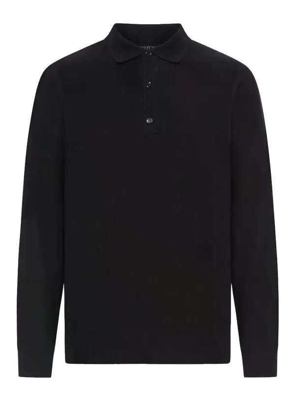 TOM FORD Half-button Polo Shirt - Black