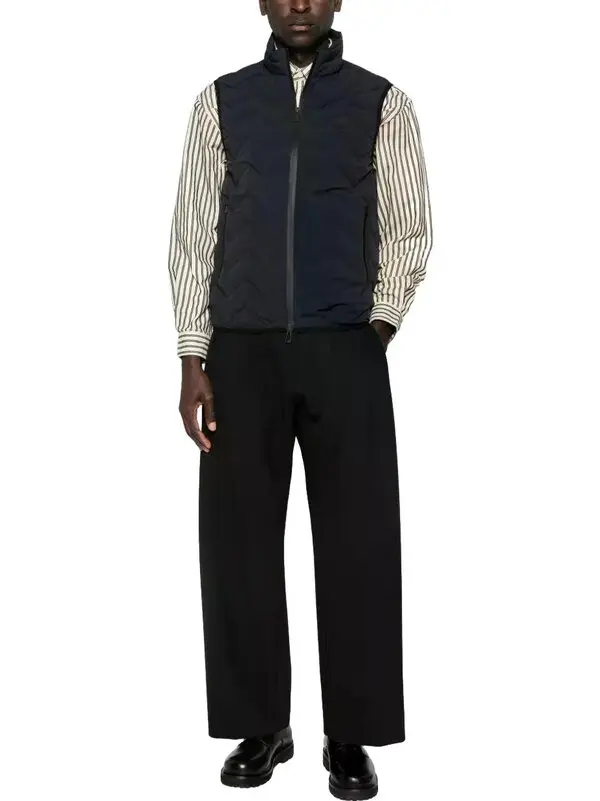 Emporio Armani Quilted Zip Gilet - Blue