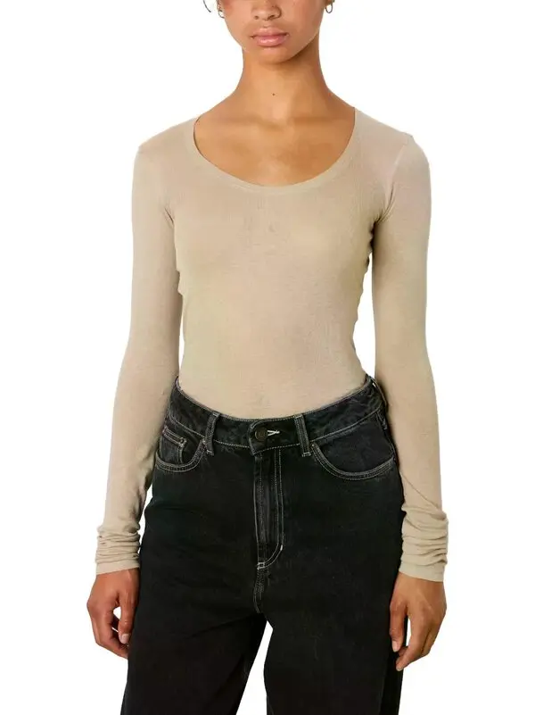American Vintage Massachusetts Long-sleeved T-shirt - Neutrals