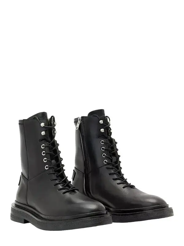 ALLSAINTS Escher Lace-up Zip Combat Boots - Black
