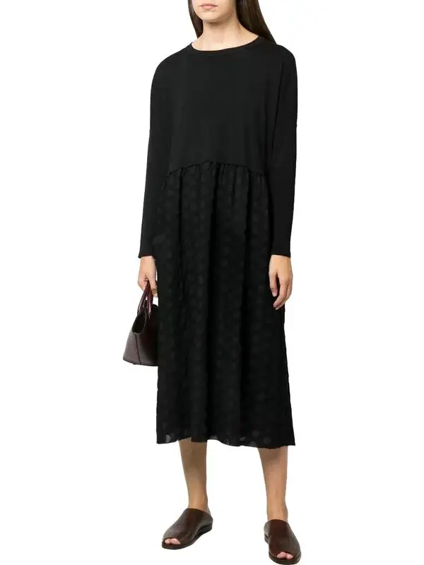 Kristensen Du Nord Long-sleeved Jacquard Shift Dress - Black