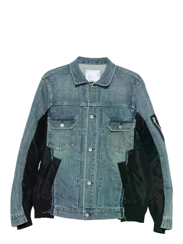 Sacai Panelled Pocket Jacket - Blue