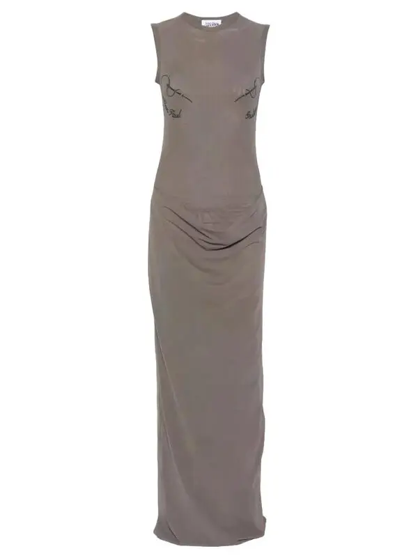 JEAN PAUL GAULTIER Gathered Sleeveless Maxi Dress - Green