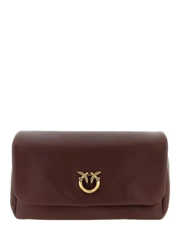 Pinko Medium Love Click-soft Leather Cross Body Bag - Red