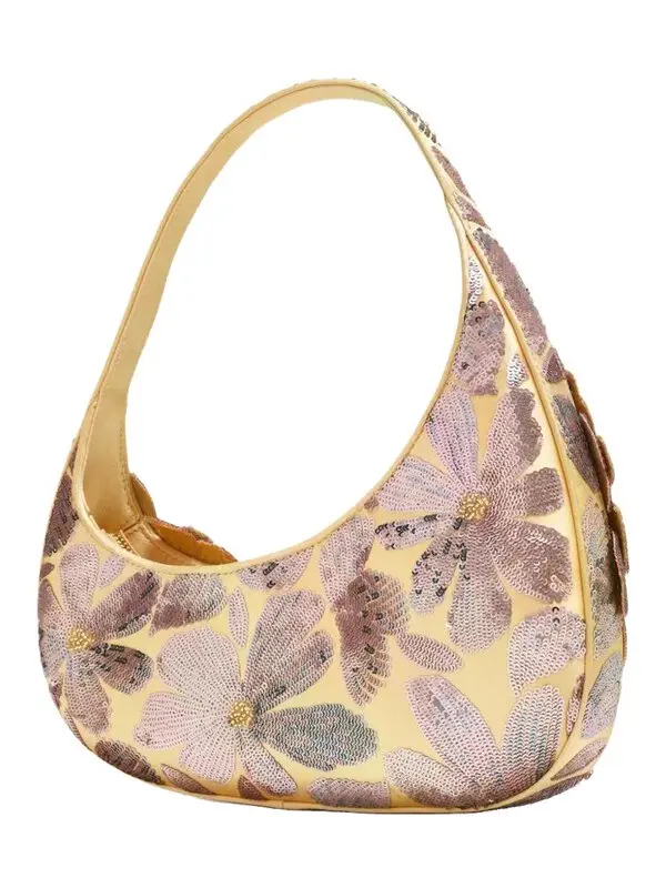 Jw Pei Sequin Floral Shoulder Bag - Neutrals