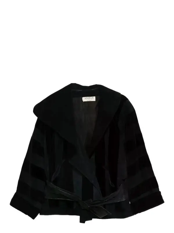 A.N.G.E.L.O. VINTAGE CULT 1980s Striped Belted Jacket - Black