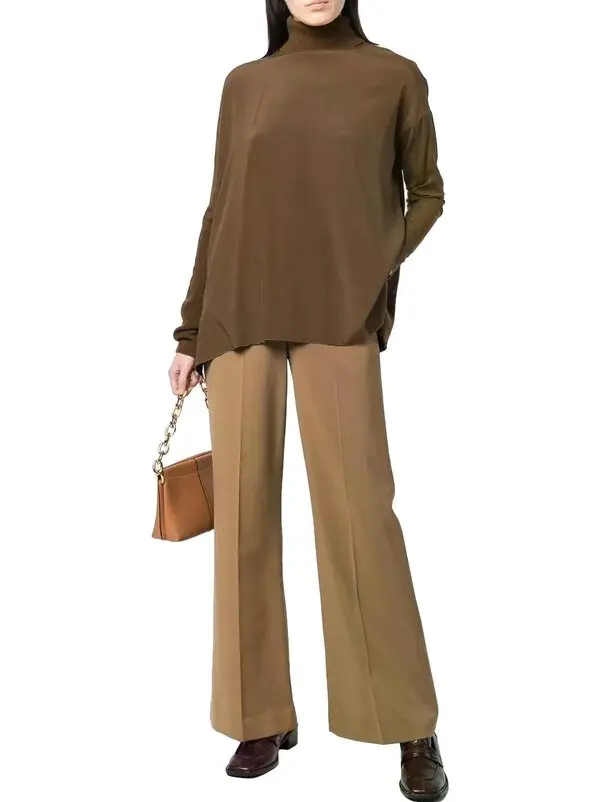 Kristensen Du Nord Draped Silk Jumper - Brown