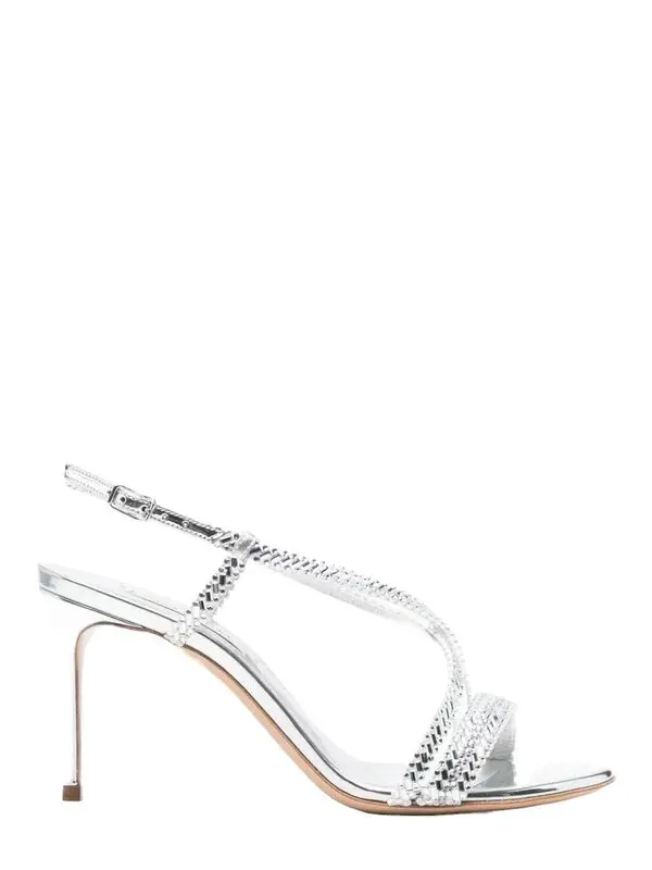 Casadei Tone Criss-cross Stiletto Sandals - Silver
