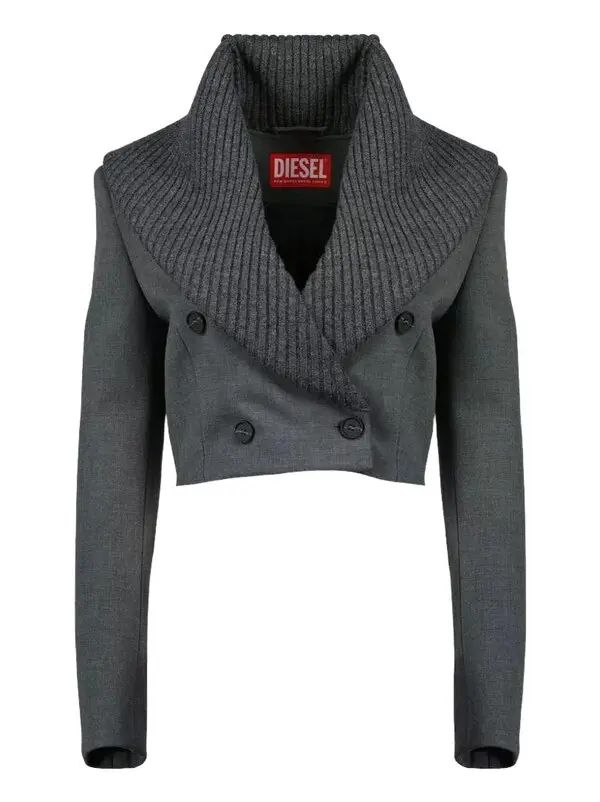 DIESEL® Cropped Shawl Collar Jacket - Grey
