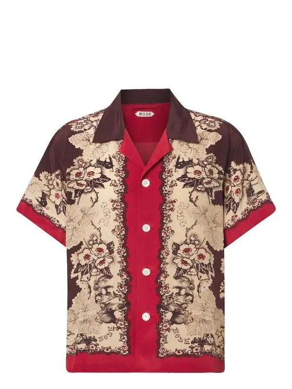 BODE Printed Silk Bowling Shirt - Multicoloured