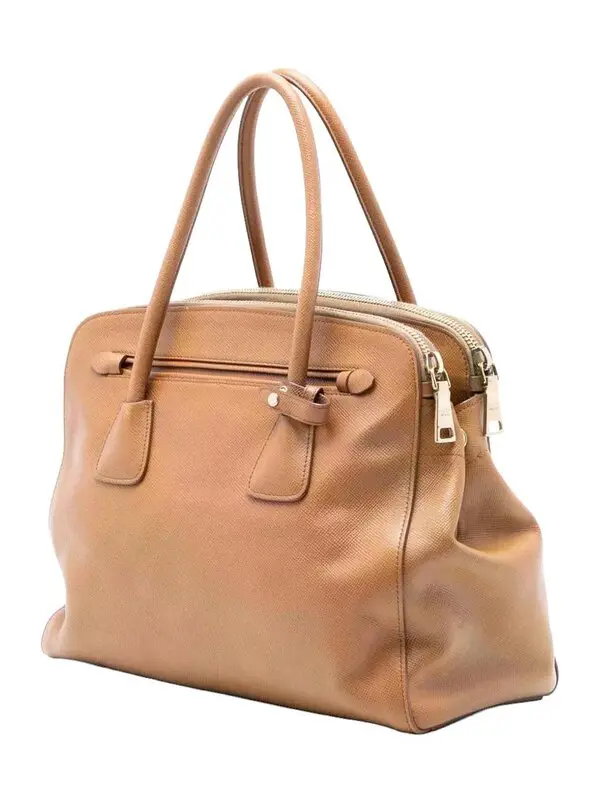 Prada Saffiano Leather Satchel - Brown