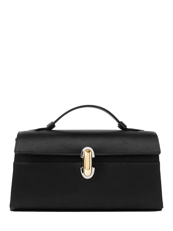 Savette Symmetry Pochette Satin Tote - Black