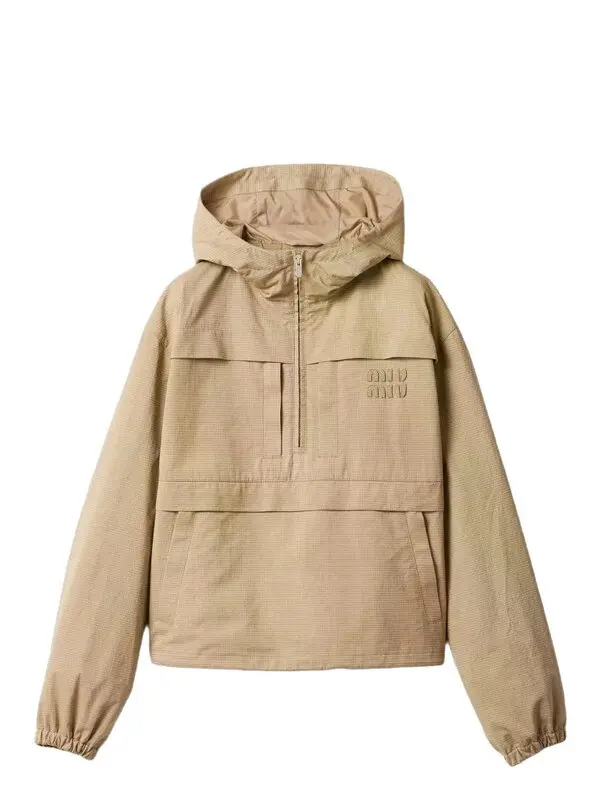 Miu Miu Half-zip Oversized Jacket - Neutrals