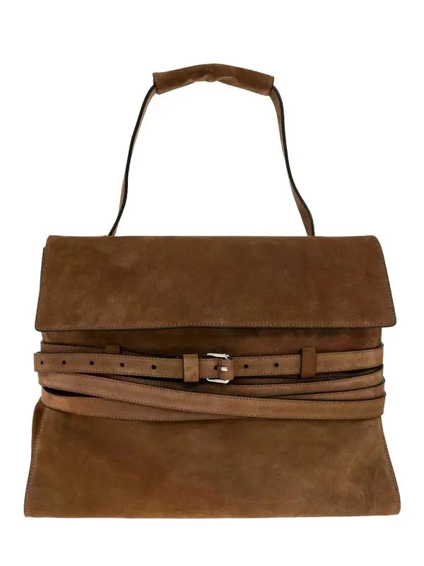 Moschino Belted Handle Tote Bag - Brown
