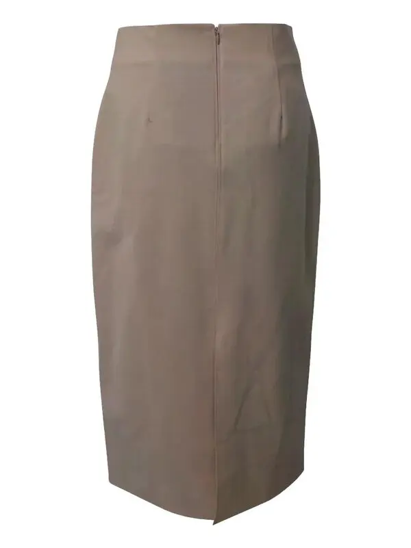 Co Name Front-split Pencil Skirt - Neutrals