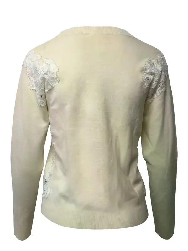 Chloé Lace Embellished Wool Sweater - Neutrals