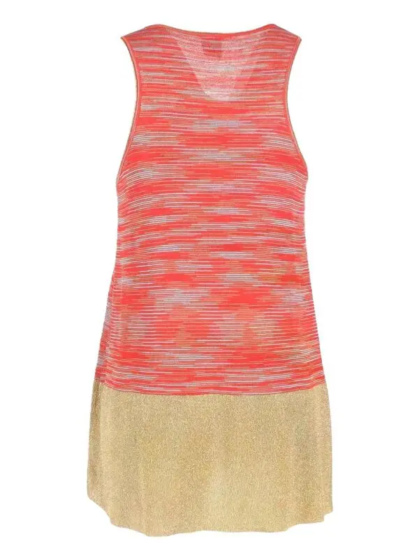 Missoni Ribbed Knit Sleeveless Scoop Neck Top - Red
