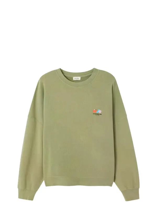 American Vintage Cotton Crew Neck Sweatshirt - Green