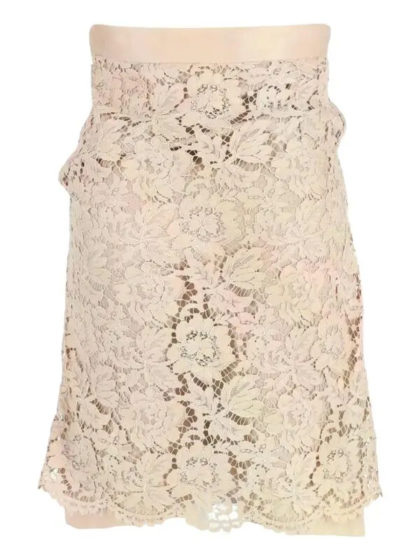 Valentino Garavani Lace Knee-length Skirt - Neutrals