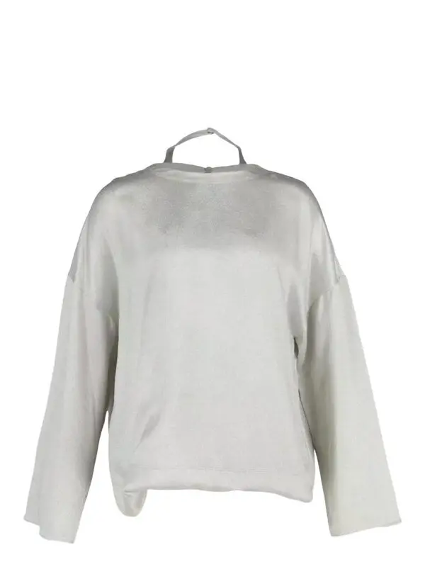 Valentino Garavani Tone Long-sleeve Blouse - Silver
