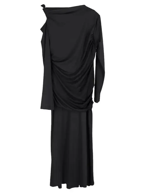 Victoria Beckham Ruched Detail Midi Dress - Black