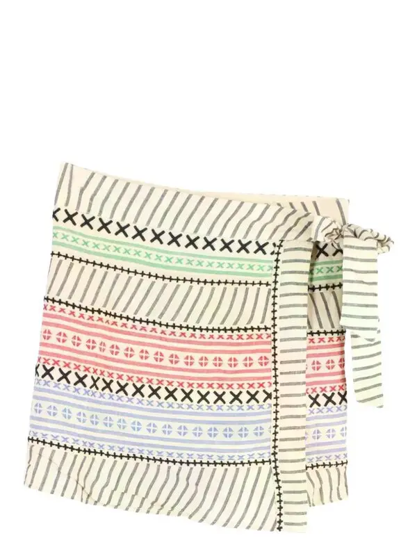 Dodo Bar Or Printed Wrap Mini Skirt - Neutrals