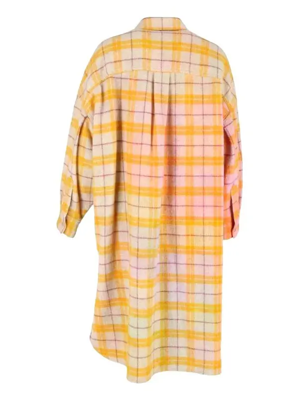 ISABEL MARANT VINTAGE Fontia Checked Buttoned Coat - Neutrals