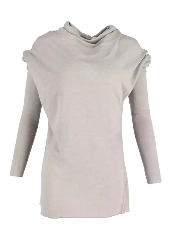 Rick Owens Draped Cowl Neck Long Sleeve Top - Grey