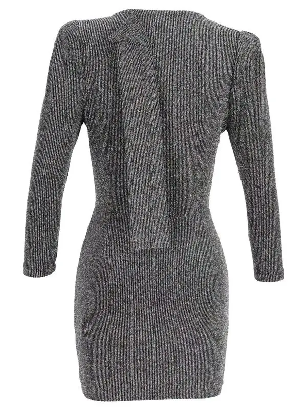 IRO PARIS Tie-neck Long-sleeve Mini Dress - Grey
