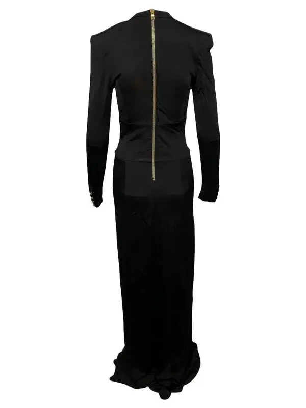 Balmain Cutout Side-slit Maxi Dress - Black