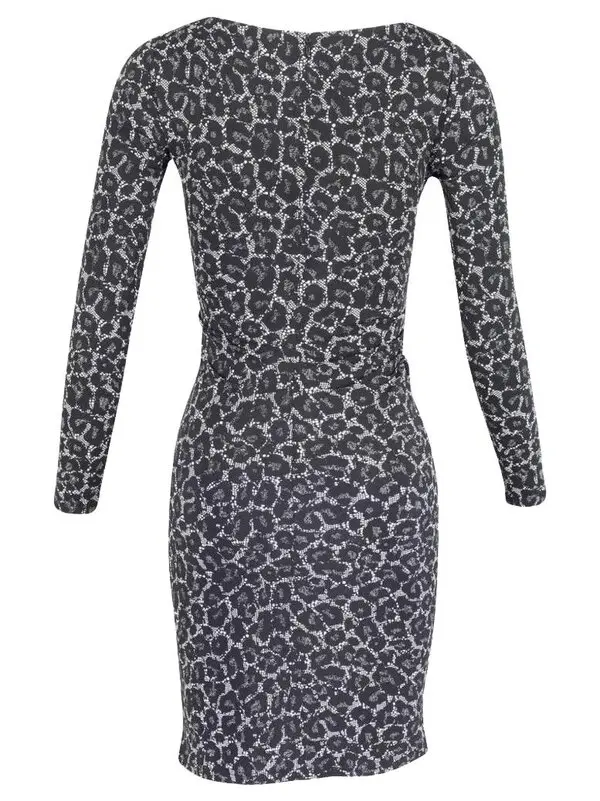 Michael Kors Leopard Print Midi Dress - Black